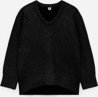 Arket Beschichteter Wollpullover -Schwarz