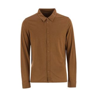 Majestic Filatures Homme, Chemises, Brun, Taille: L Chemise &agrave; manches longues