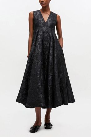 Ganni Langes Cloqu&eacute;-Kleid aus Satin - Gr&ouml;&szlig;e 34 schwarz