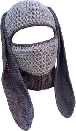 Generic Bonnet Femme Hiver Bonnet Femme Chapeau Femme Hiver Confortable Classique - Capuche Oreilles De Lapin Adulte, Tricot Douillet, Parfait pour Cadeau No&euml;