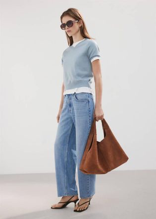 Mango Jean barrel taille haute bleu moyen - Femme - 32 - MANGO