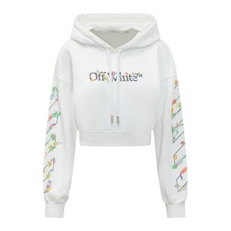 Off-white Glowing Flower Sweat - - Sweatshirts & Hoodies - Damen - Wei&szlig; - M