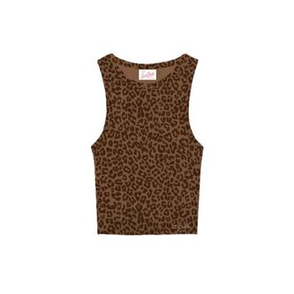 MC2 Saint Barth Ada Rib Tank Top With Patch - - Tops - Damen - Braun - XS