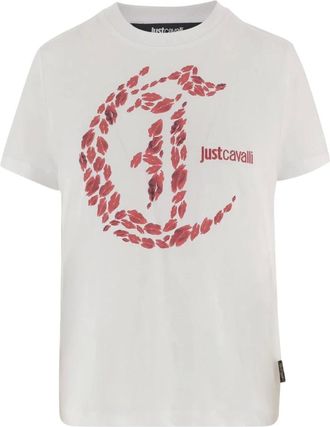 Just Cavalli Femme, Tops, Blanc, Taille: 42 FR T-shirt Imprim&eacute; en Coton