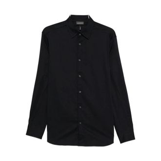 Emporio Armani Pima Stretch Hemd - - Shirts - Herren - Blau - S
