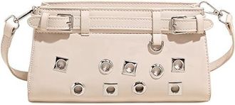 Generic Y2K Sac &agrave; bandouli&egrave;re punk en cuir synth&eacute;tique style cool Sac &agrave; main gothique Rivet Hobo Sac &agrave; main Rock Girls Sac &agrave; bandouli&egrave;re pour femme rendez-vou