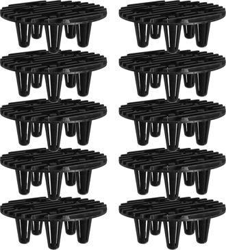 Yarnow 10 St&uuml;ck Pack Runde Pflanztopf Erh&ouml;hungen 12cm aus Kunststoffgitter Wurzelschutz Verbesserte Luftzirkulation f&uuml;r Blument&ouml;pfe Innen und Au&szlig;en Drainagem