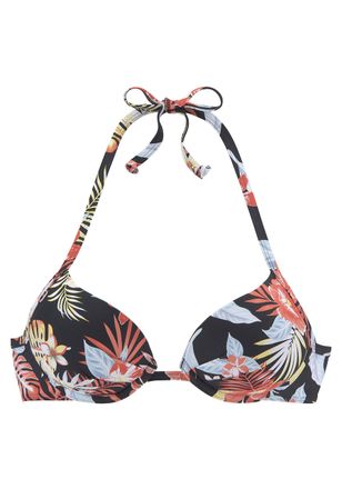 s.Oliver Damen Suki-15 Bikini, Blumendruck Schwarz, 38 / C EU