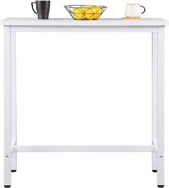 Woltu Bartisch Bistrotisch Stehtisch Esstisch, Metallgestell, Tischplatte aus mdf, 100x40x100cm(BxTxH), Wei&szlig; - Woltu