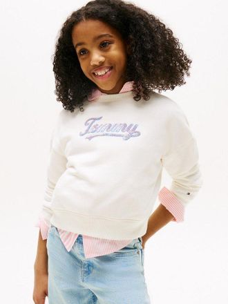Tommy Hilfiger Sweatshirt TOMMY SCRIPT SEQUIN SWEATSHIRT f&uuml;r Kinder bis 16 Jahre, Logo-Schriftzug mit bunten Pailletten