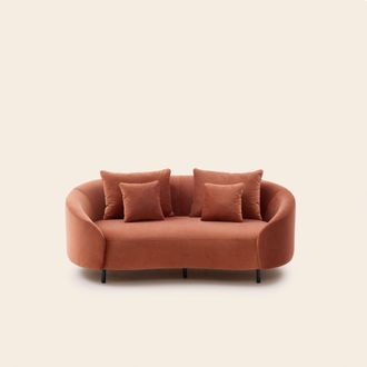 Madura Canap&eacute; 2 Places Julika Opal orange corail - ORANGE