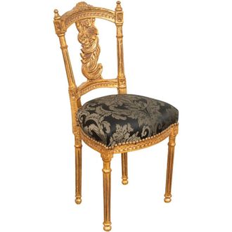 Biscottini International K&uuml;chenstuhl aus Holz Esszimmerstuhl 93x41x47 cm Polsterstuhl Schlafzimmerstuhl Massivholzstuhl Franz&ouml;sischer Stil