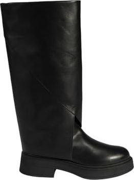 Desa Bottes Hautes pour Femme - Tige en Textile, Talon Plat, r&eacute;sistantes &agrave; la Pluie | Noir - 39