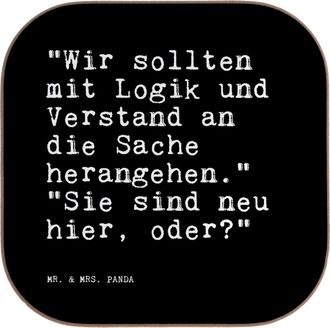 Mr. & Mrs. Panda Untersetzer für Gläser Wir sollten mit Logik... - Geschenk, Kollege, Coaster, Tasse, Sprüche, gläseruntersetzer, Tischuntersetzer, Kollegin, Büro, Mit