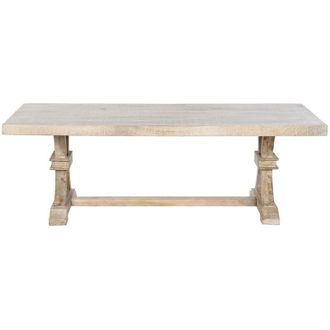 PEGANE Pegane - Table &agrave; manger rectangulaire en bois de manguier - Coloris naturel - Dimensions 150 x 70 x 50 cm - Id&eacute;ale pour repas en famille