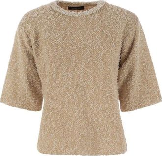 Fabiana Filippi Femme, Pulls, Beige, Taille: 40 FR Haut en maille textur&eacute;e