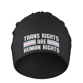 Generic Femme Homme Bonnet &Agrave; Revers Les Droits des Personnes Transgenres sont des Droits Humains Bonnet dhiver Chaud Bonnets Tricot&eacute; Classique Bonnets De Ski 