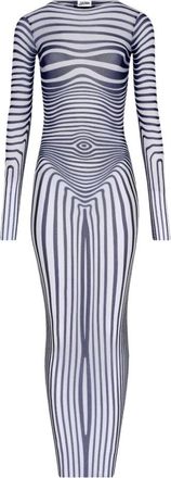 Jean Paul Gaultier Femme, Robes, Multicolore, Taille: 40 FR Robe Longue Ray&eacute;e Semi-Transparente Arrivant aux Chevilles