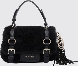 La Carrie Mini-Handtasche aus Kunstpelz mit Fransen und Logo-Anh&auml;nger