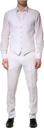 Dolce & Gabbana Homme, Costumes, Blanc, Taille: M Sartoria Costume 2 Pi&egrave;ces en Lin
