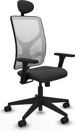 Piqueras y Crespo B&uuml;rostuhl mit 3D-Armlehnen, h&ouml;henverstellbarer Lendenwirbelst&uuml;tze und festem Kopfteil, ausgestattet mit Sincro 3 Positionen und Schneideschaum, Wei&szlig;/D