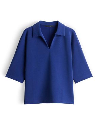 someday Sweatshirt USWANTJE Loose im Polostil weite Passform, gerader Schnitt, samtige Oberfl&auml;che