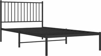 vidaXL Cadre de lit métal sans matelas avec tête de lit noir 100x200cm vidaXL