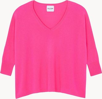 Kujten Pull cachemire femme col V oversize - Pull Minie