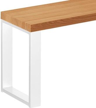 Lamofootwear Manufaktur Tabouret pour Salle &agrave; Manger 30x30x47 cm (l x L x h), Pied en m&eacute;tal mod&egrave;le Simple Blanc/Couleur Rustique, LSB-01-A-003-30-9016S