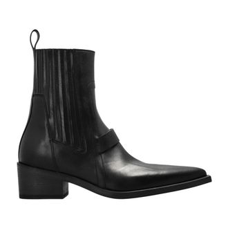 Rick Owens Spitze Sliver Leder Ankle Boots - - Shoes - Herren - Schwarzk - 42 EU