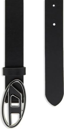 Diesel Gürtel - Black Belt With Oval Buckle - Gr. 90 - in Schwarz - für Damen