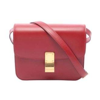 Celine Pre-owned Sac bandouli&egrave;re Classic Teen Box en cuir - Femme - Pre-owned - Rouge - Taille: ONE Size