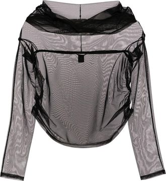 Kiki De Montparnasse Schulterfreies Oberteil aus Tüll - Schwarz