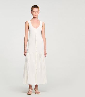 Sandro Robe longue en maille à bretelles