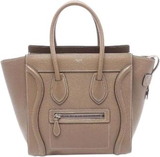 Celine Pre-owned Luggage Micro Shopper Sac &agrave; main en cuir - Femme - Pre-owned - Brun - Taille: ONE Size