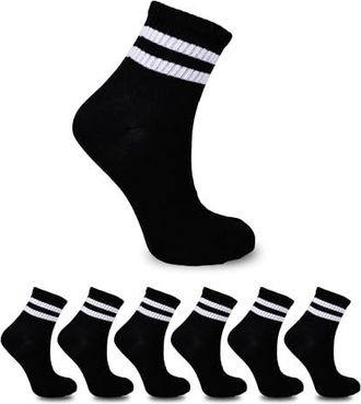 Mud Jeans Lot de 6 paires de chaussettes de tennis pour homme et femme - En coton respirant - Rembourrées - Parfaites pour les vêtements de sport et de randonné