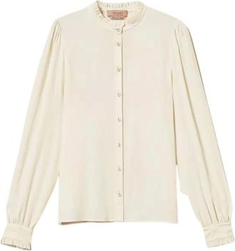 Twinset Madreperla Shirt - Femme - Blouses et Chemises - Beige - Taille: 36 FR