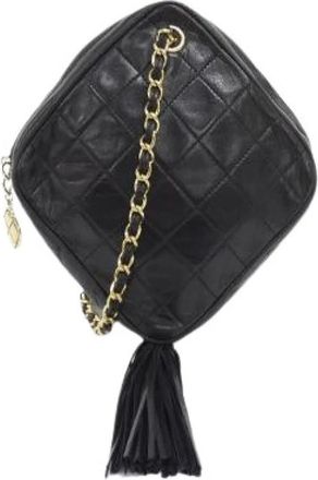 Chanel Sac &agrave; bandouli&egrave;re Pre-owned en cuir dagneau - Femme - Pre-owned - Noir - Taille: ONE Size