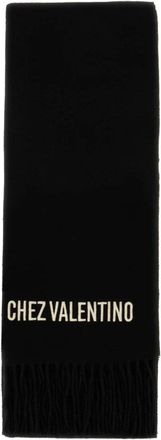 Valentino Garavani Homme, Accessoires, Noir, Taille: ONE Size Chez Embroidered Scarf