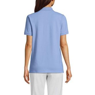 Lands End Piqu&eacute;-Poloshirt, Damen, Gr&ouml;&szlig;e:40-42 regular, Blau, Baumwoll-Mischung, by Lands End