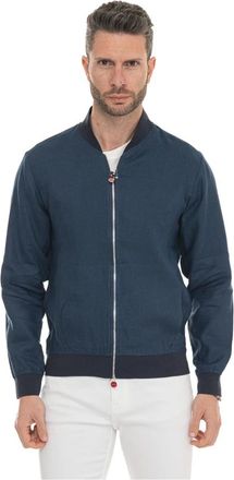 Kiton Homme, Vestes, Bleu, Taille: 3XL Bomber Jacket