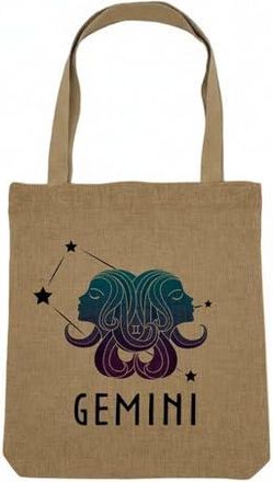 Fabulous Sac Shopping Tote Bag Aspect Lin - Gemini Astrology Sign Celestial Solar Prediction - Sac de Courses Toile Epaisse 360g Beige Naturel Cabas Port&eacute; Epau