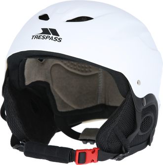 Trespass Skihelm mit Herausnehmbaren Ohrlaschen, Skibrillenhalter und Verstellbarem Ventilationssystem Skyhigh, White, M, UAACHEE20001_WHTM