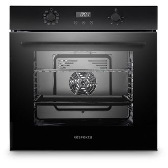 Respekta Backofen autark Einbau Herd Grill Hei&szlig;luft led Timer Ofen Schwarz Respekta