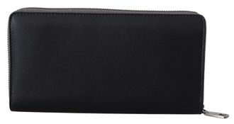 Dolce & Gabbana Mens Black Zip Around Continental Clutch Leather Wallet And Gray