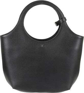 Courr&egrave;ges Crossbody Bags - Black Calf Leather Handbag - Gr. unisize - in Schwarz - f&uuml;r Damen