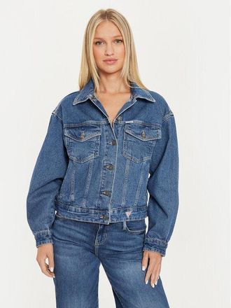 Guess Jeansjacke W4YN56 D5CC3 Dunkelblau Oversize