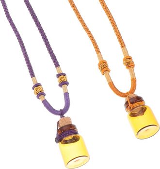 NUOBESTY 2 St&uuml;ck H&auml;ngende Parf&uuml;mflaschen Anh&auml;nger 2 ml Leere Aromaflaschen Autoduft Wohnaccessoire Schmuck mit &Auml;therischem &Ouml;lfl&auml;schchen Praktische Duftkette f&uuml;