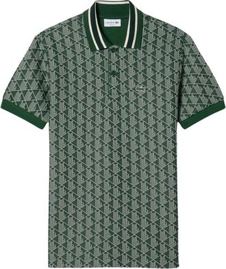 Lacoste Homme, Tops, Vert, Taille: M Polo Monogramme Coupe Classique