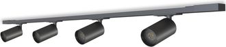 Calex Smart Schienensystem Beleuchtung, 2 Meter, Inklusive 4 Smarte GU10 Spots, Aufbauleuchte, Matt Schwarz, 1-Phasen